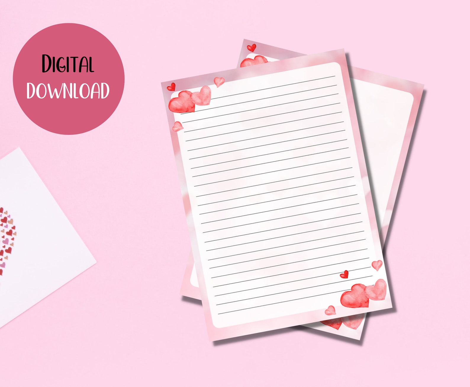 Printable Cute Valentine's Day, Anniversary Day Letter Writing Paper ...