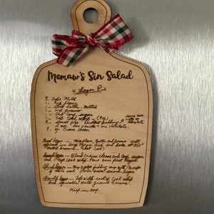 Recipe Magnet Handwritten Engraved Recipes, 5x7 Size - Etsy