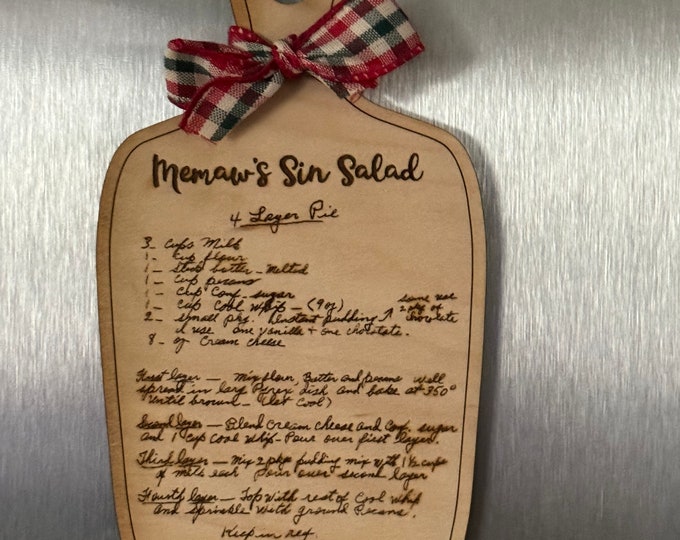 Recipe Magnet Handwritten Engraved Recipes, 5x7 Size - Etsy