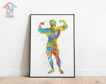 Bodybuilding Art Painting - Etsy