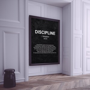 Discipline Noun Wall Art Definition, Poster for Office Spaces and ...