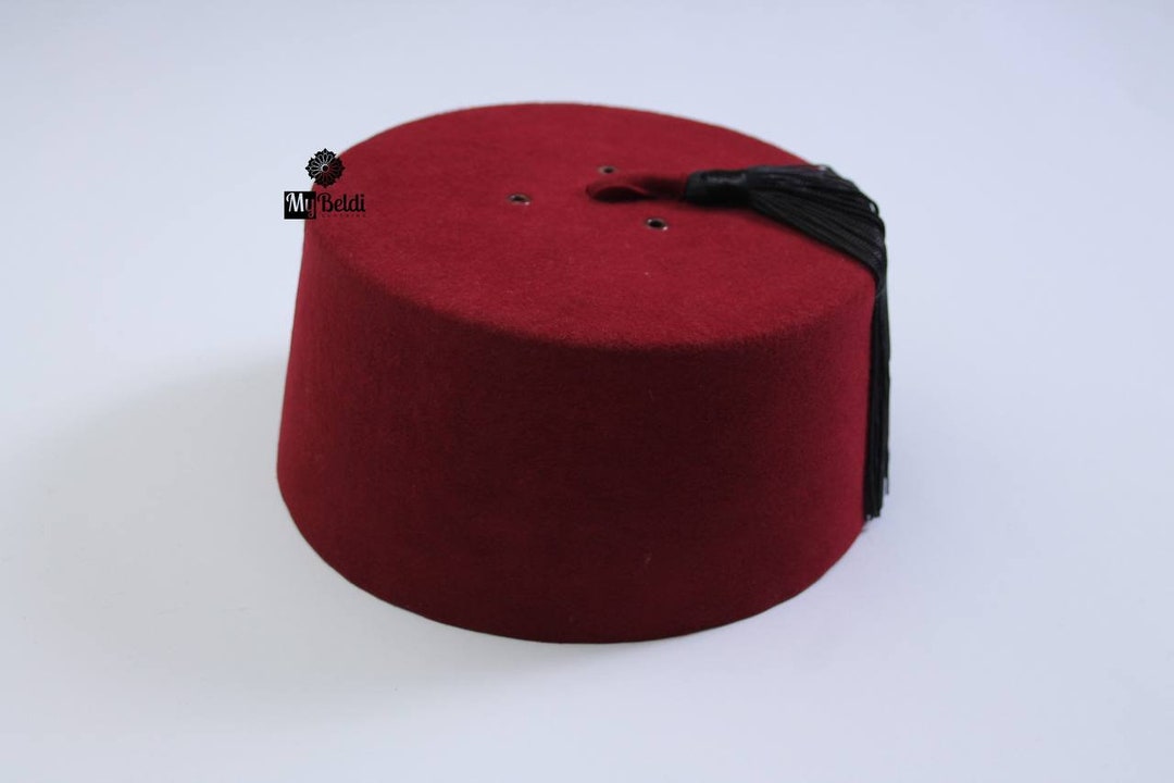 Handmade Moroccan Fez Hat, Red Tarboosh Hassira, Islamic Prayer Cap - Etsy