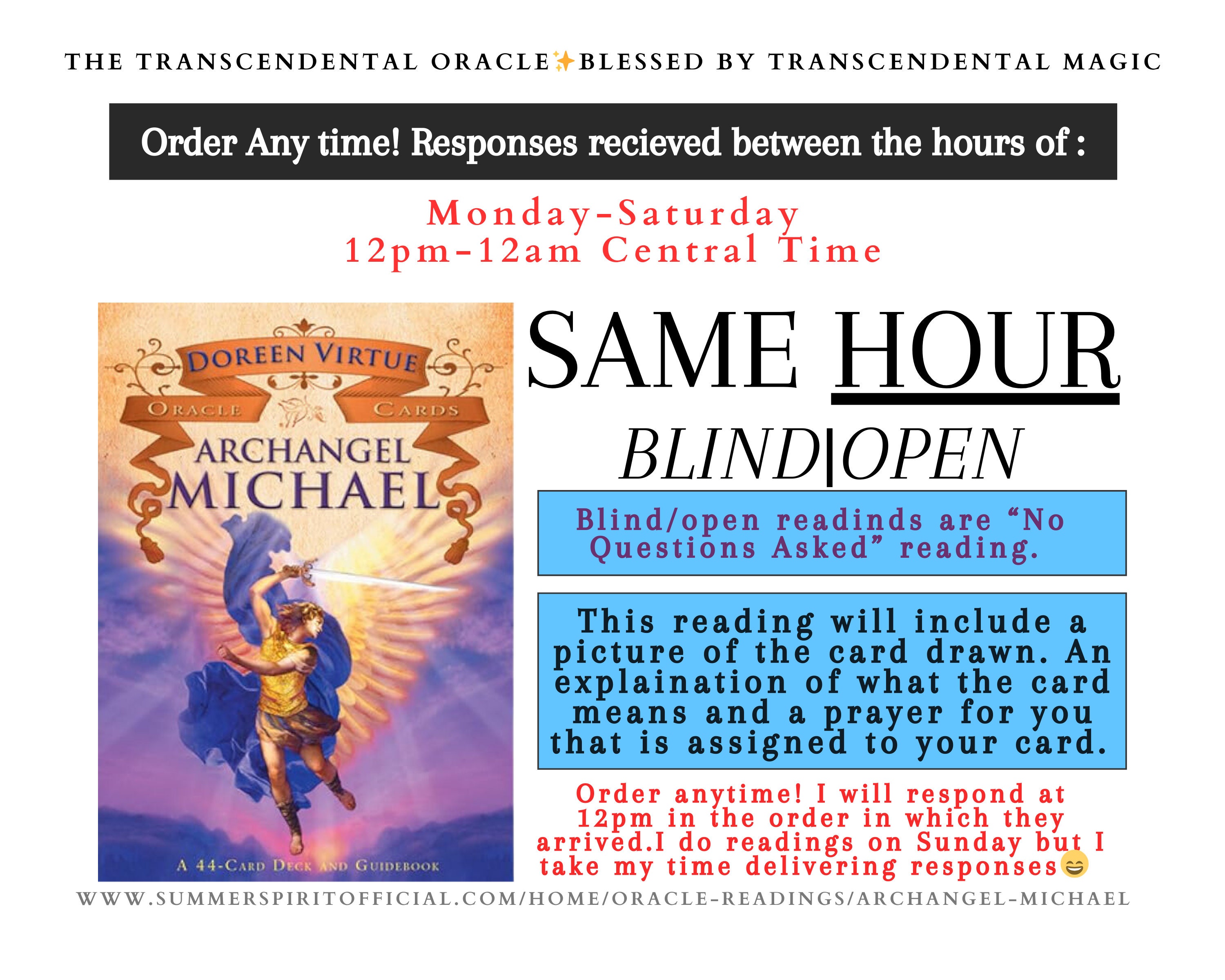 Same HOUR Blind/open Oracle Reading Archangel Oracle Reading - Etsy