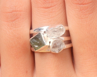 Rough Gemstone Ring - Etsy UK