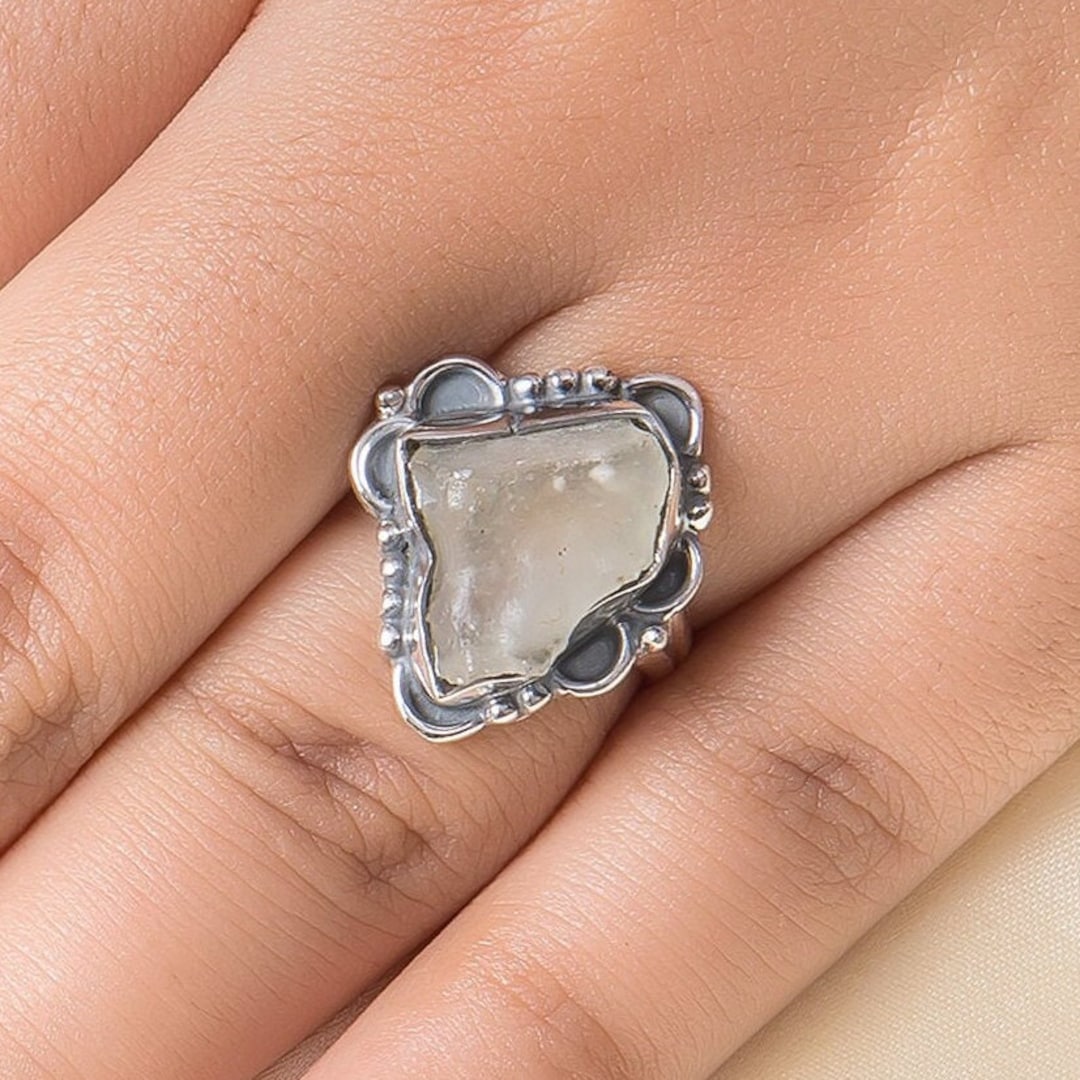 Libyan Glass Ring, 925 Sterling Silver Ring, Gemstone Silver Ring ...