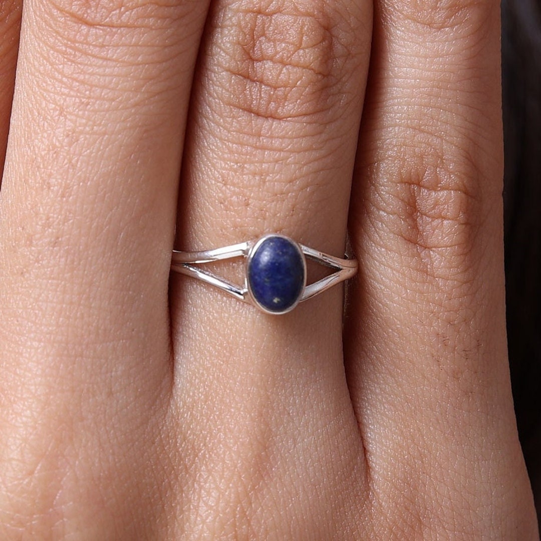 Lapis Lazuli Ring, 925 Sterling Silver Ring, Oval Stone Ring, Women ...