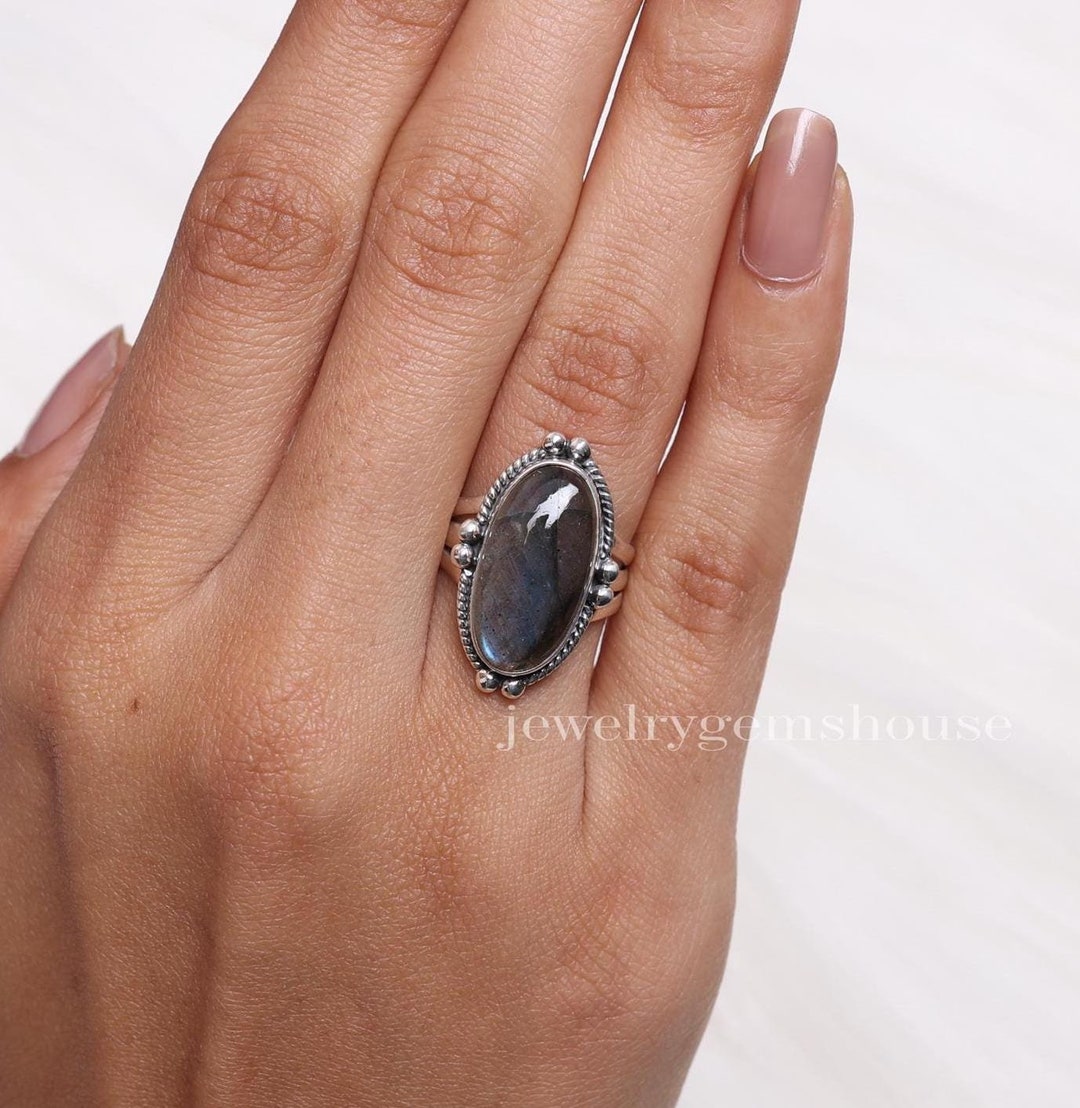 Labradorite Ring, 925 Solid Sterling Silver Ring, Handmade Ring ...