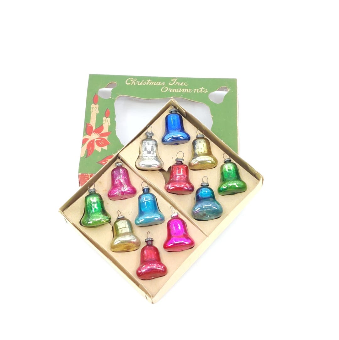 Vintage Miniature Bell Ornaments: HTF 1950s Full Set in Original Box ...