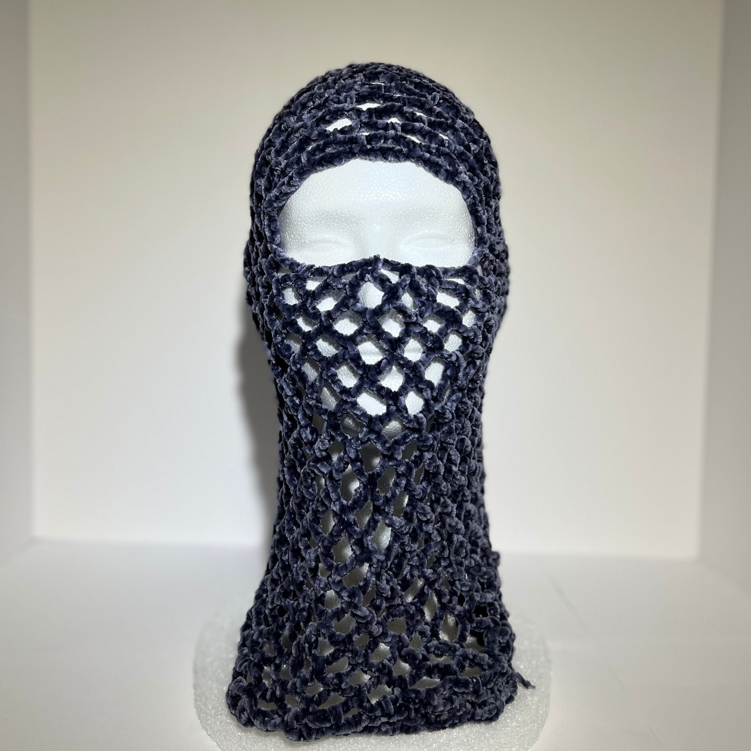 Velvet Crocheted Ski Mask - Etsy