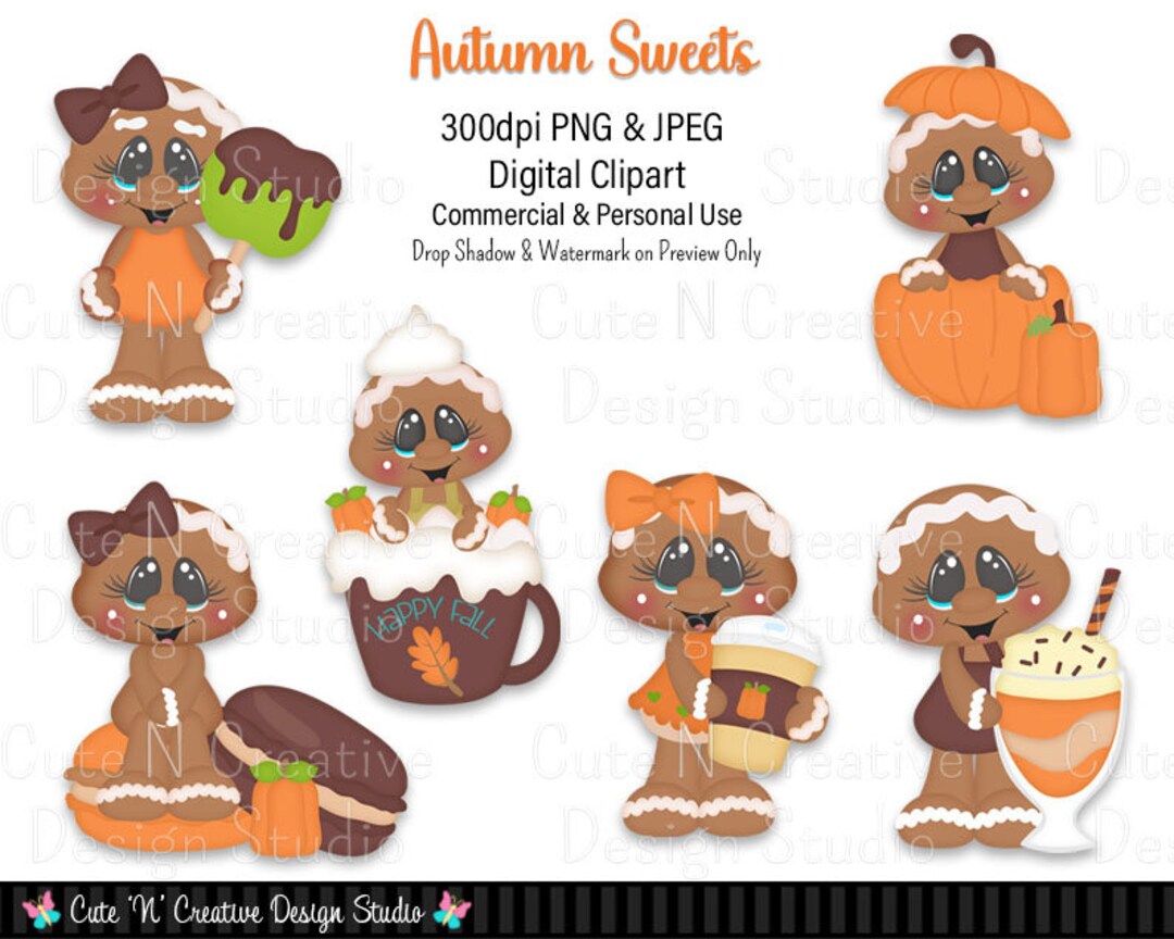 Autumn Sweets Digital Clip Art Set ~ Graphics Kristi W Designs Personal ...