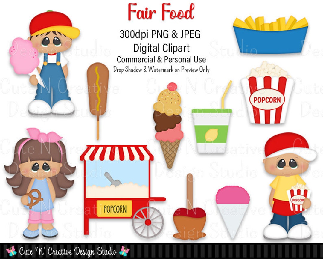Fair Food Digital Clip Art Set ~ Graphics Kristi W Designs Personal ...