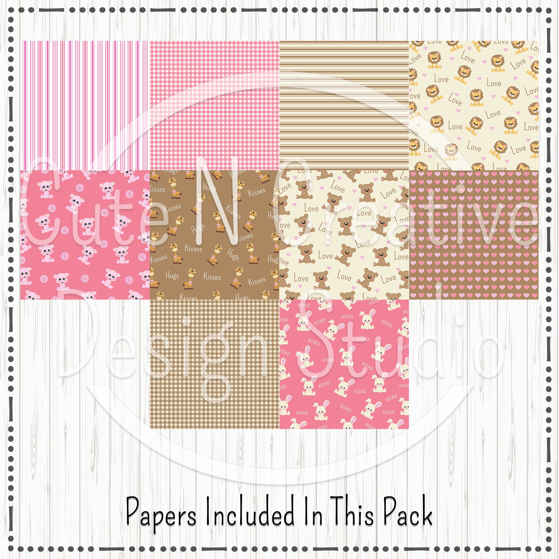 Stuffed With Love Coordinating Digital Paper Pack ~ Graphics Kristi W ...