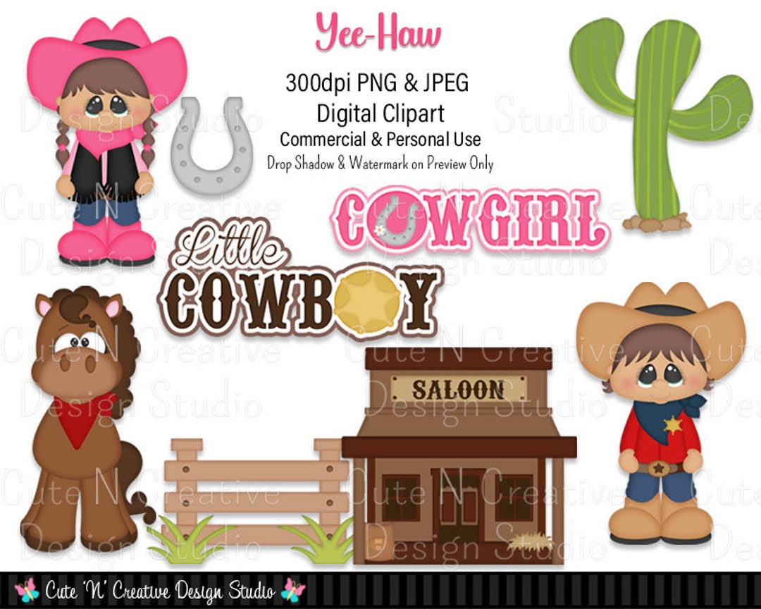 Yee-haw Digital Clip Art Set ~ Graphics Kristi W Designs Personal ...