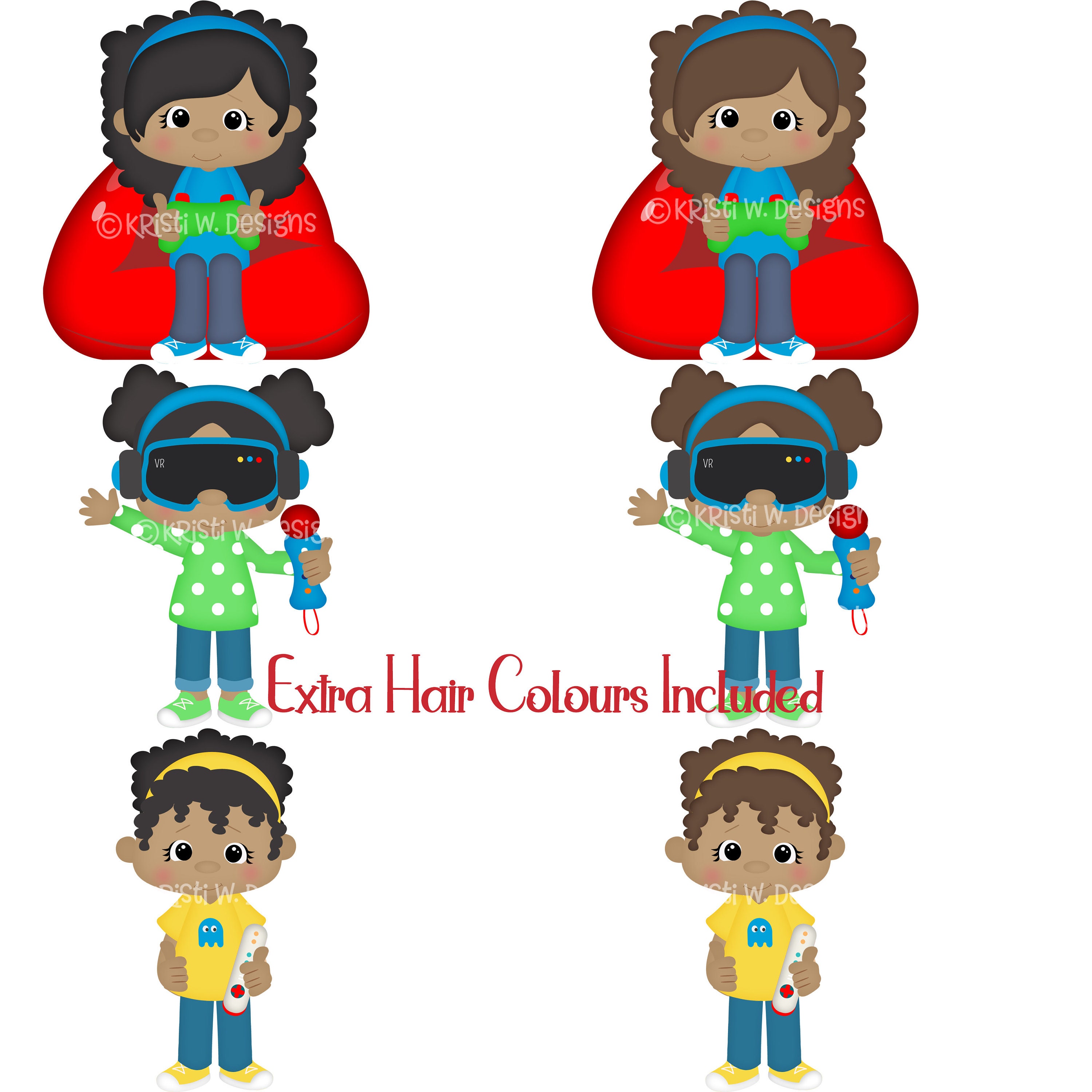 Game on Girls DS Digital Clip Art Set ~ Graphics Kristi W Designs ...