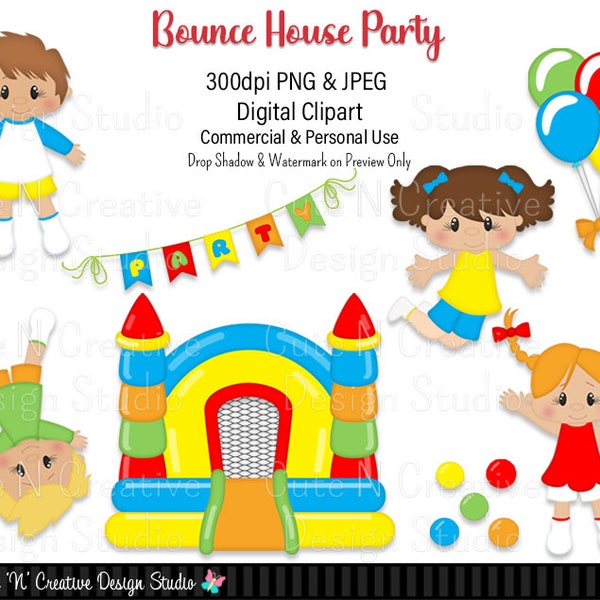 Bounce House Clipart - Etsy