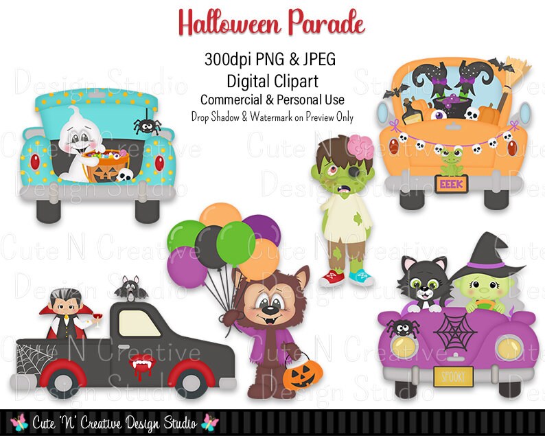 Halloween Parade Digital Clip Art Set ~ Graphics Kristi W Designs ...