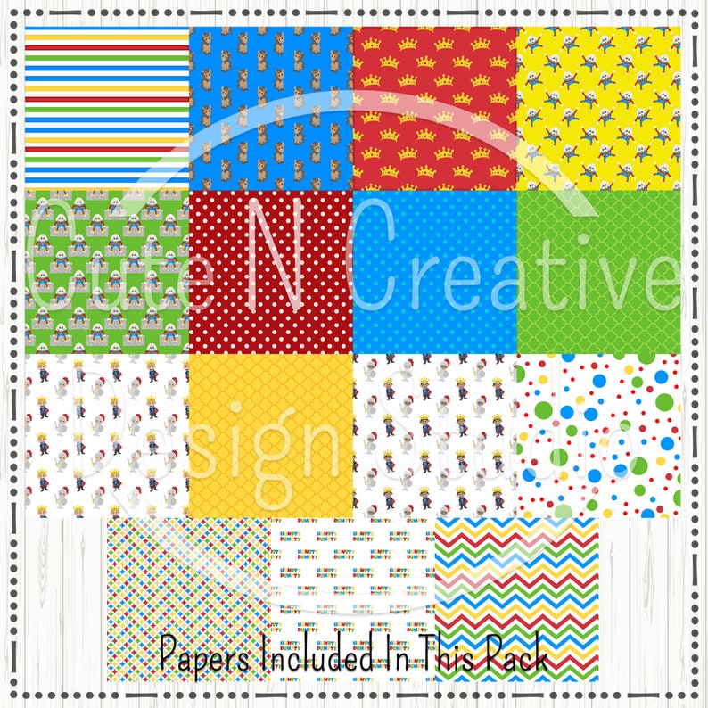 Humpty Dumpty Coordinating Digital Paper Pack ~ Graphics Kristi W ...