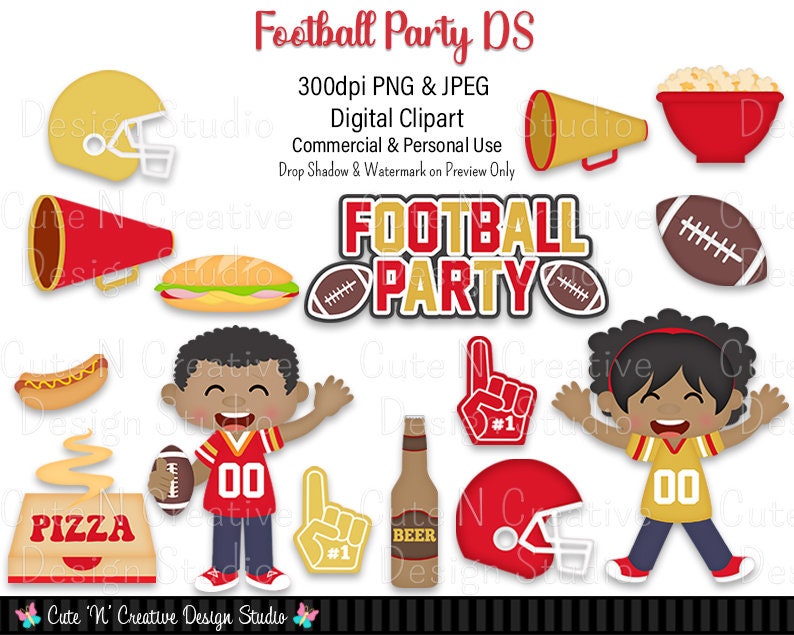 Football Party DS Digital Clip Art Set ~ Graphics Kristi W Designs ...