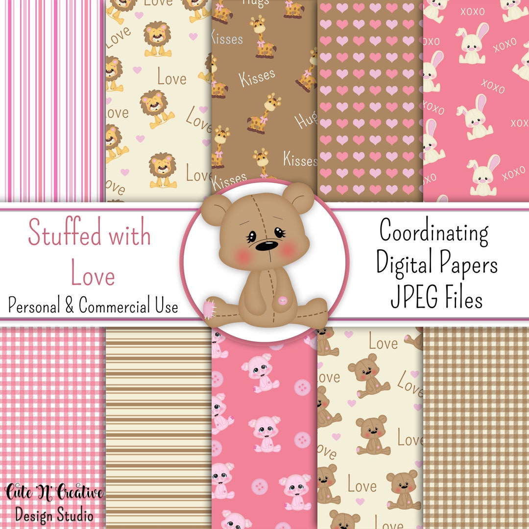 Stuffed With Love Coordinating Digital Paper Pack ~ Graphics Kristi W ...