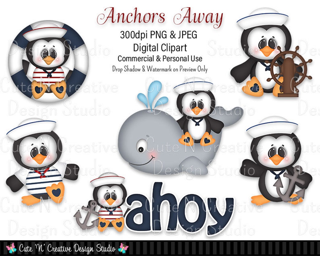 Anchors Away Digital Clip Art Set ~ Graphics Kristi W Designs Personal ...