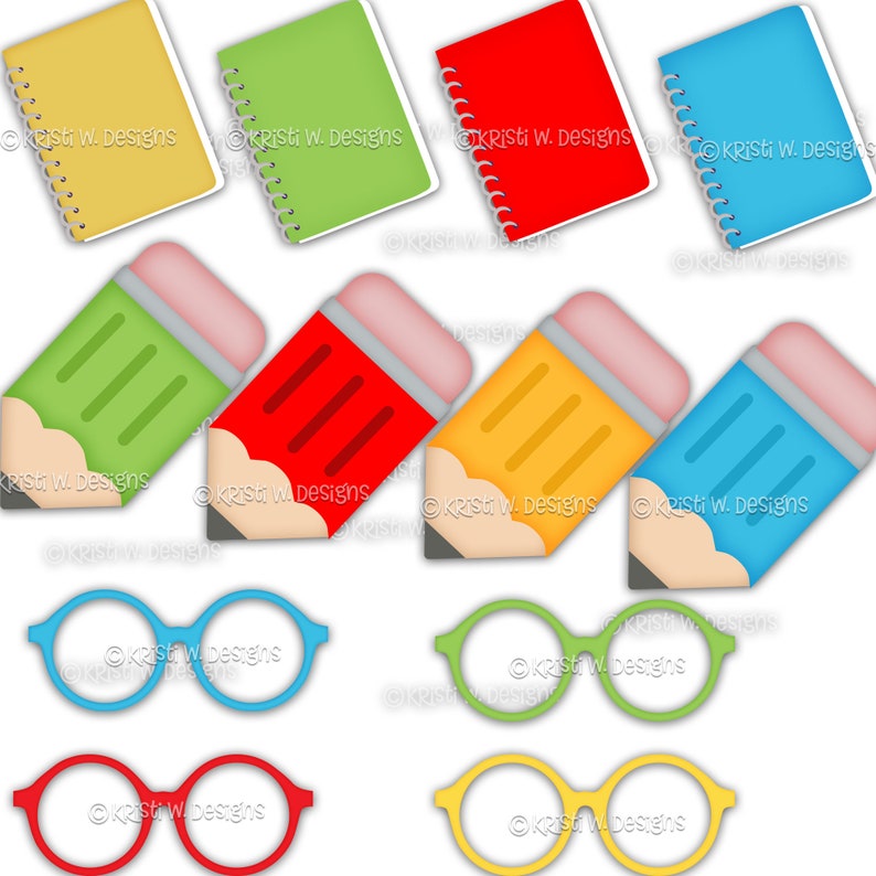 Book Worms Digital Clip Art Set ~ Graphics Kristi W Designs Personal ...