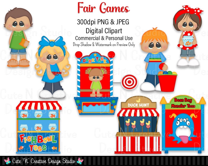 Fair Games Digital Clip Art Set ~ Graphics Kristi W Designs Personal ...