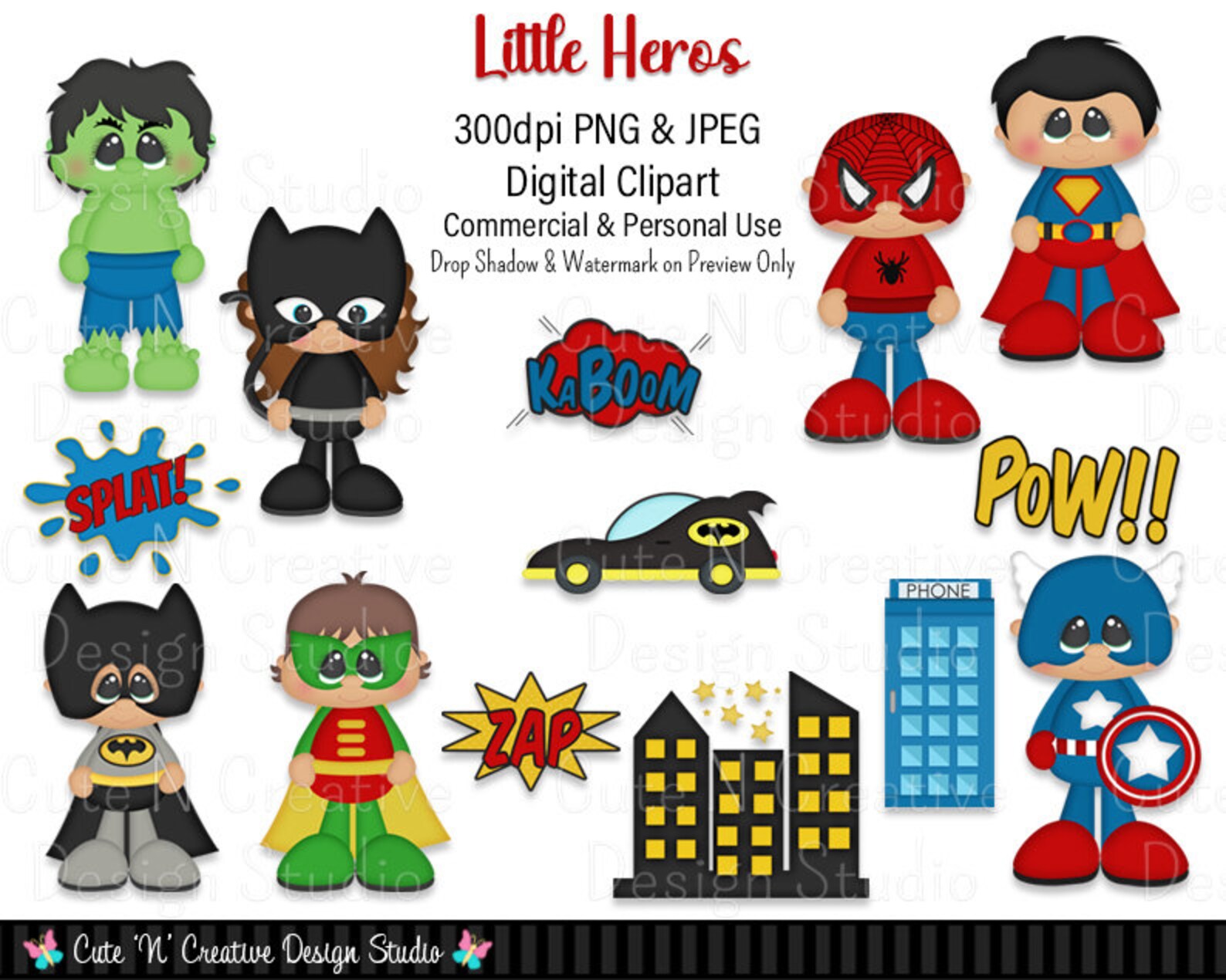 Little Hero's Digital Clip Art Set ~ Graphics Kristi W Designs Personal ...