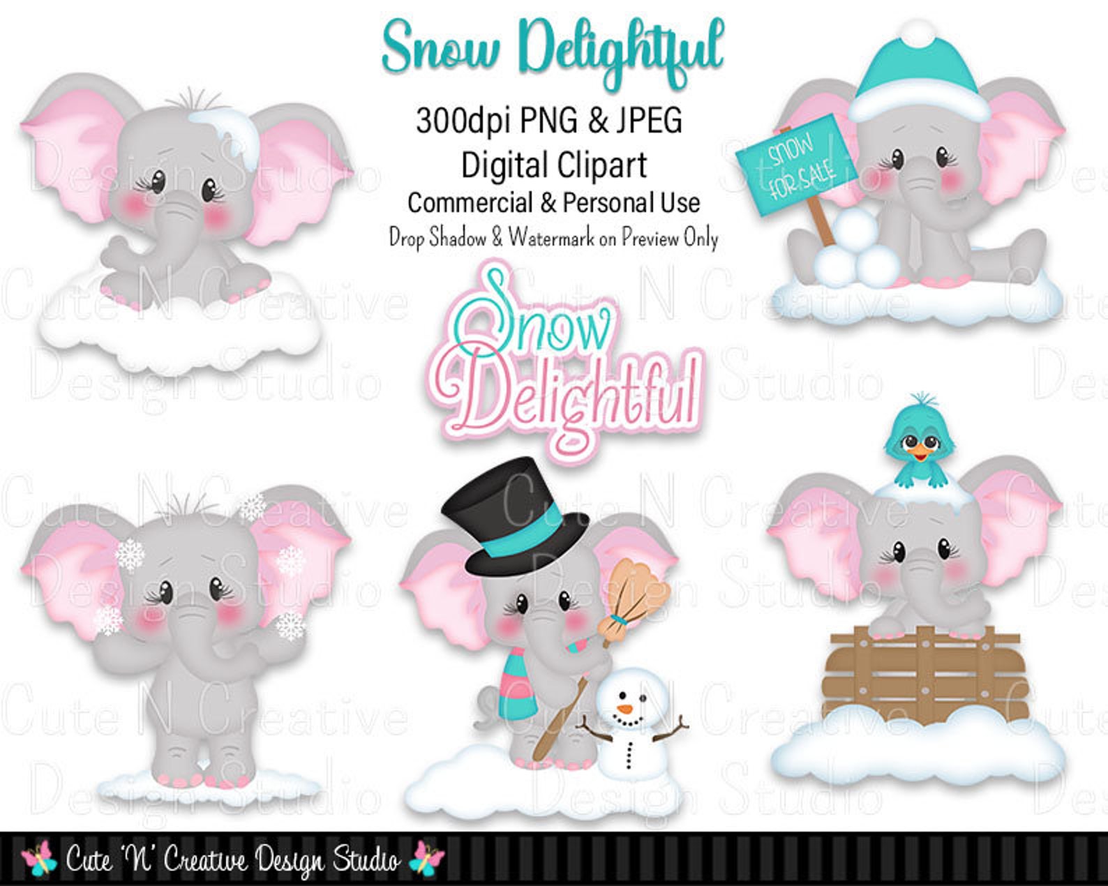 Snow Delightful Digital Clip Art Set ~ Graphics Kristi W Designs ...