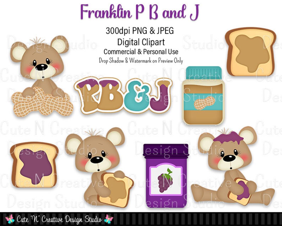 Franklin PB and J Digital Clip Art Set ~ Graphics Kristi W Designs ...