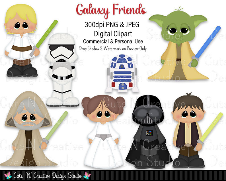 Galaxy Friends Digital Clip Art Set ~ Graphics Kristi W Designs ...