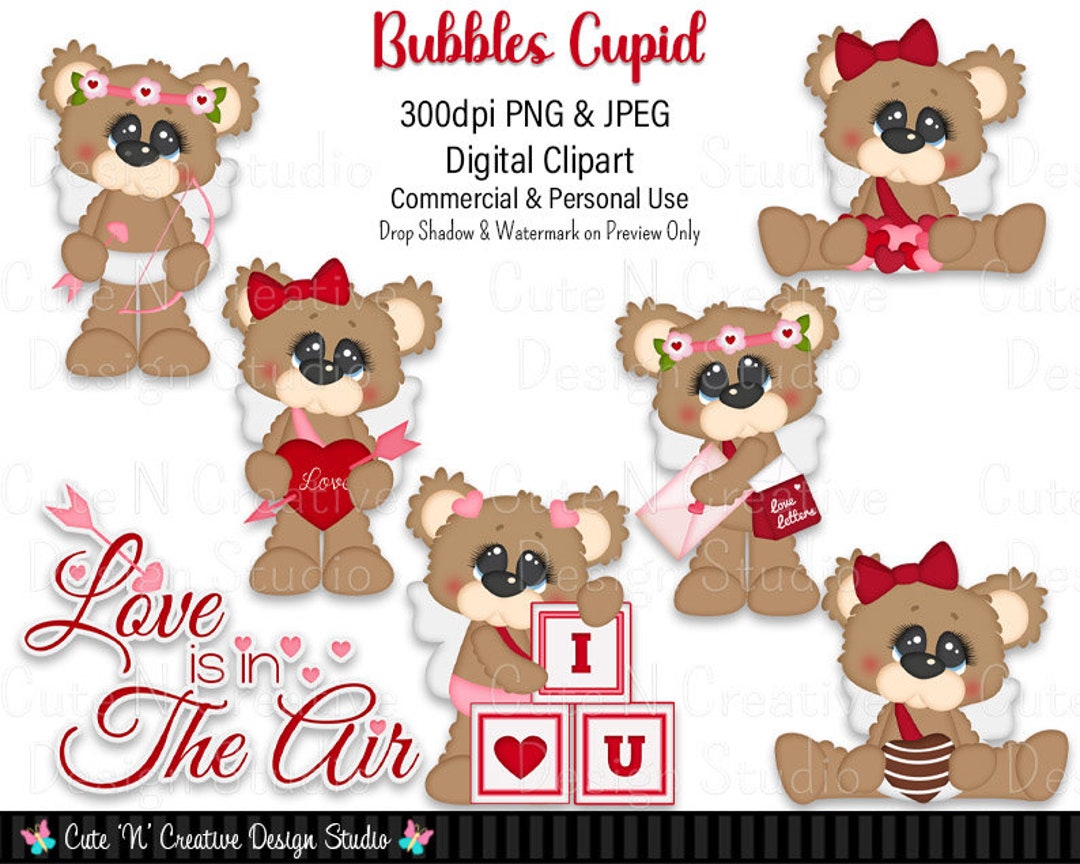 Bubbles Cupid Digital Clip Art Set ~ Graphics Kristi W Designs Personal ...