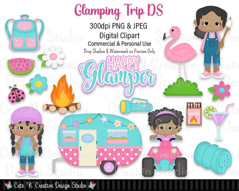Glamping Trip DS Digital Clip Art Set ~ Graphics Kristi W Designs ...