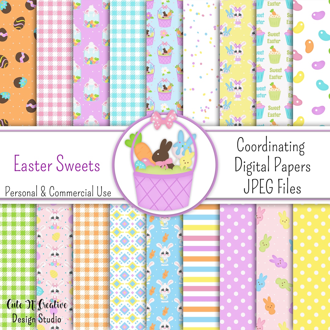 Easter Sweets Coordinating Digital Paper Pack ~ Graphics Kristi W ...