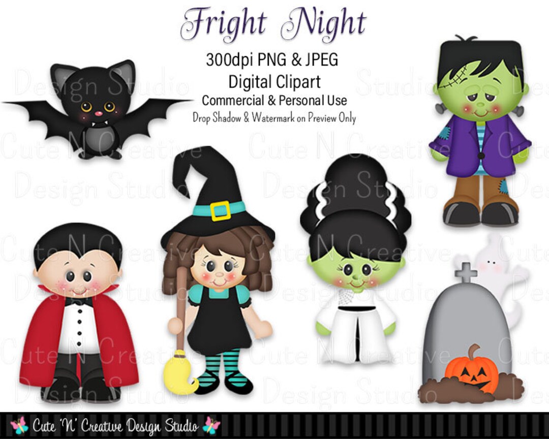 Fright Night Digital Clip Art Set ~ Graphics Kristi W Designs Personal ...