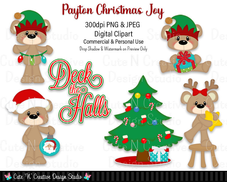 Payton Christmas Joy Digital Clip Art Set ~ Graphics Kristi W Designs ...