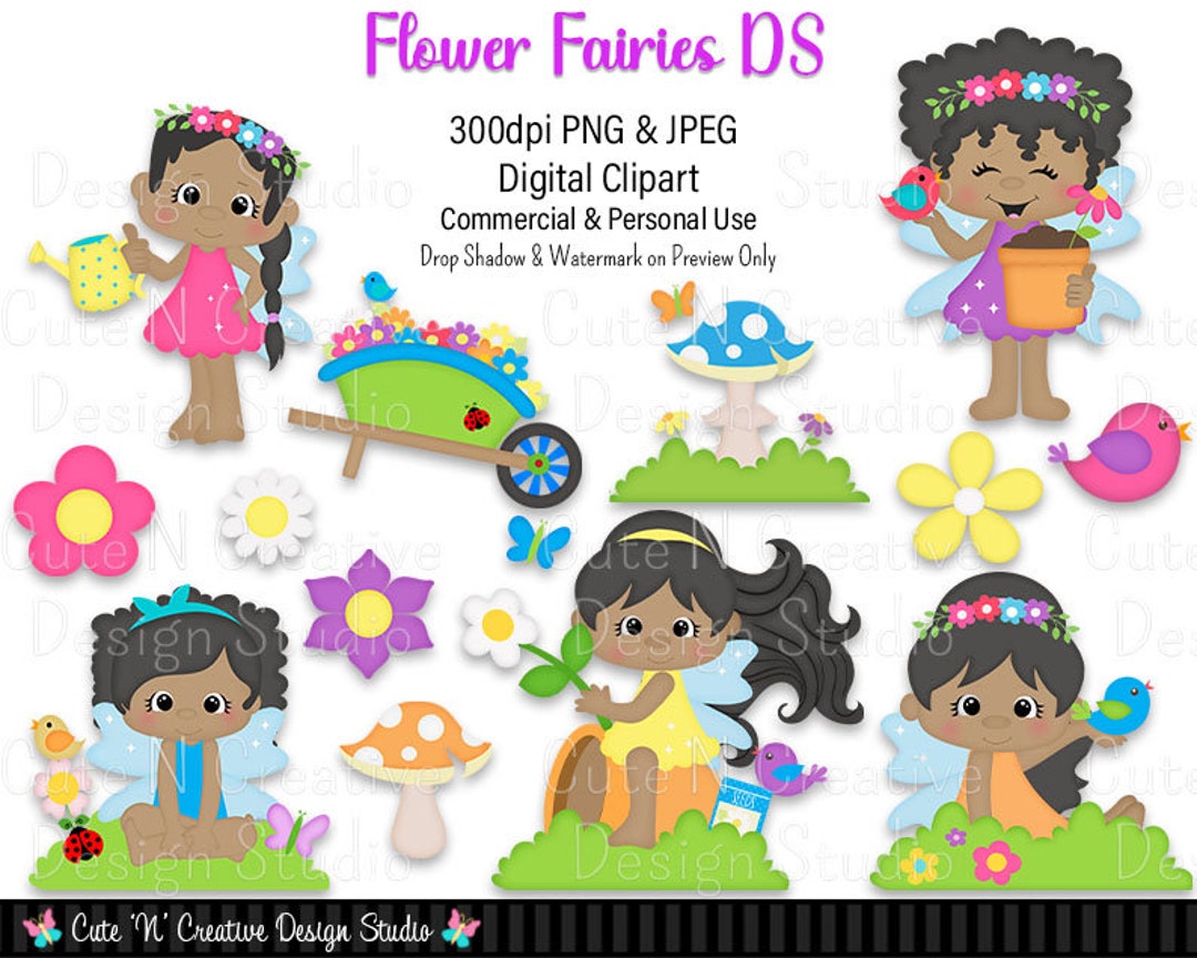 Flower Fairies DS Digital Clip Art Set ~ Graphics Kristi W Designs ...