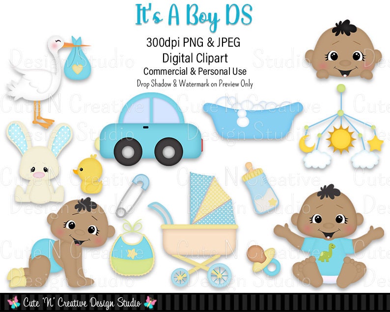 It's a Boy DS Digital Clip Art Set ~ Graphics Kristi W Designs Personal ...