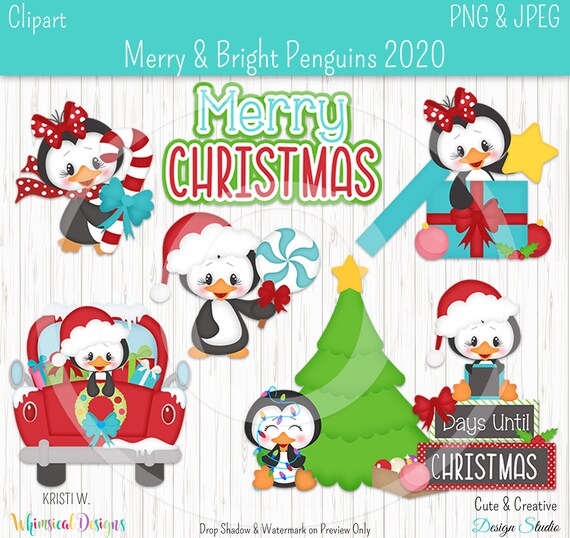 Kids' Crafts Merry and Bright Penguins 2020 Digital Clip Art Set ...