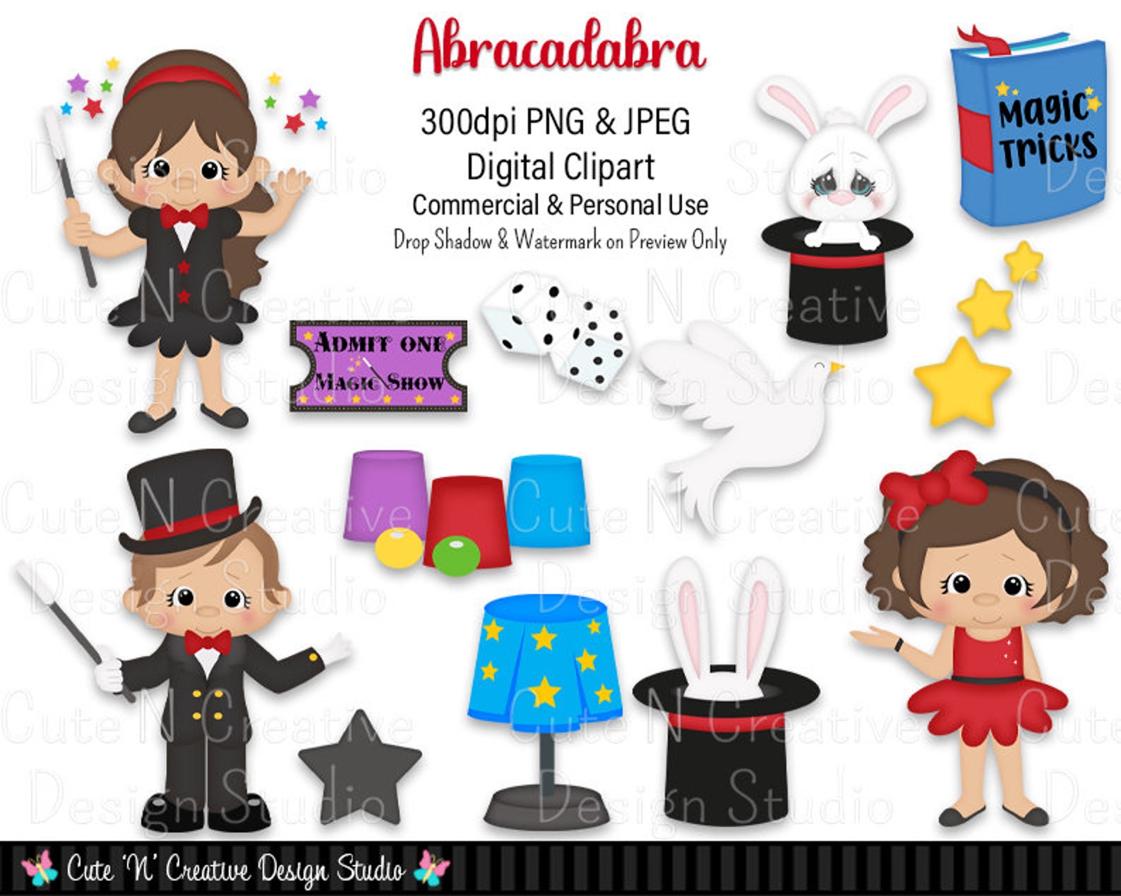 Abracadabra Digital Clip Art Set ~ Graphics Kristi W Designs Personal ...