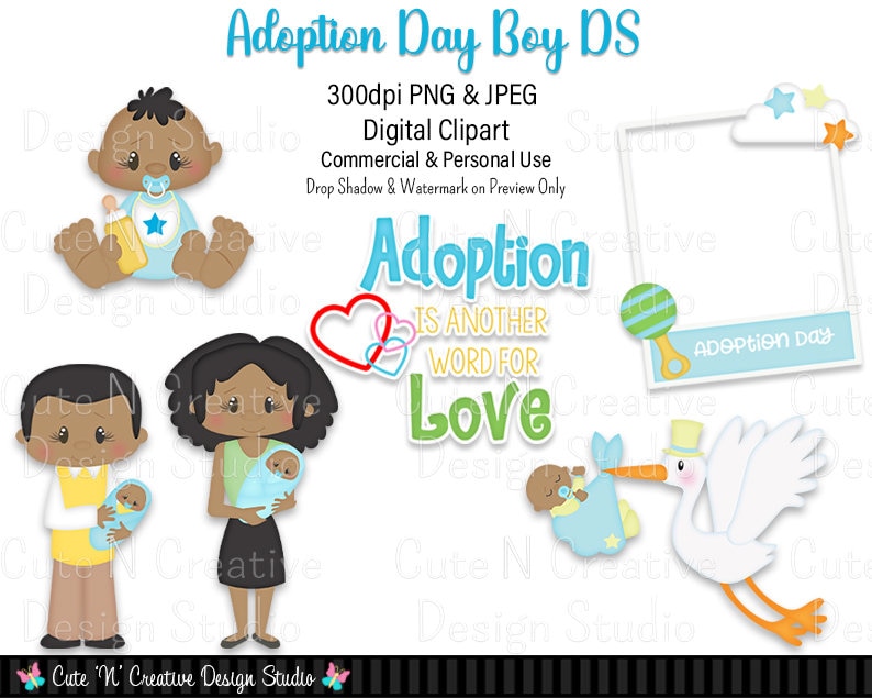 Adoption Day Boy DS Digital Clip Art Set ~ Graphics Kristi W Designs ...