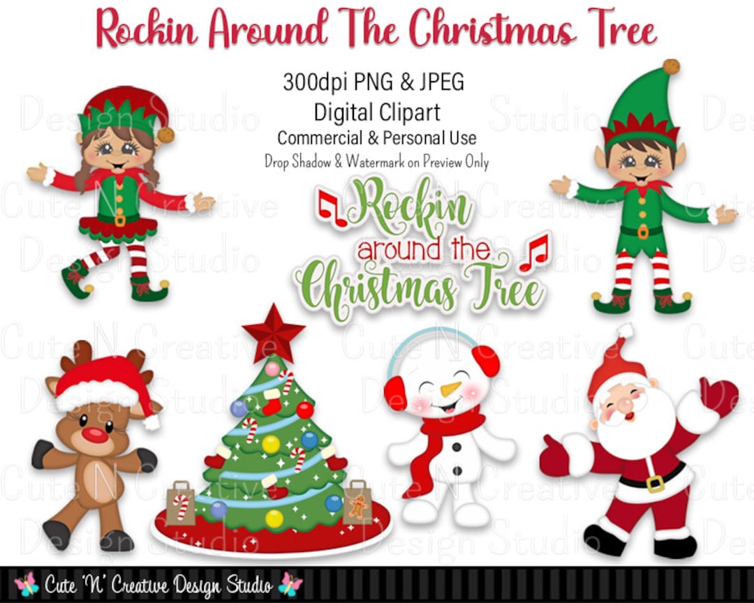 Rockin Around the Christmas Tree Digital Clip Art Set ~ Graphics Kristi ...