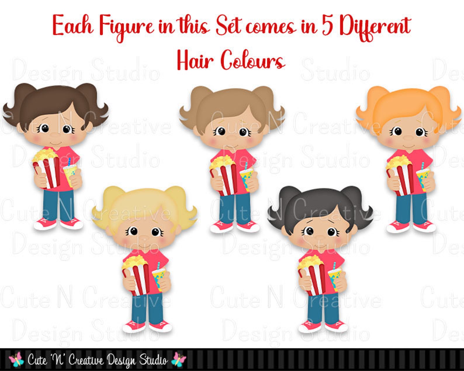 Movie Night Digital Clip Art Set ~ Graphics Kristi W Designs Personal ...