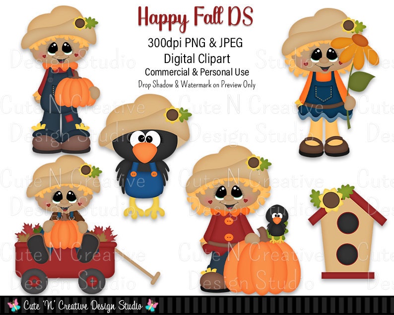 Happy Fall DS Digital Clip Art Set ~ Graphics Kristi W Designs Personal ...