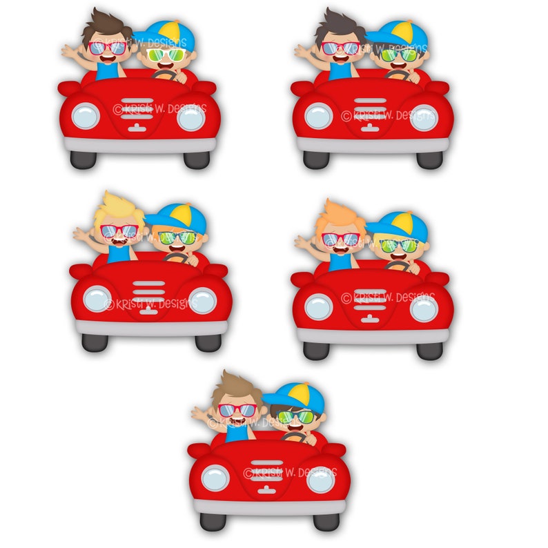 Spring Break Boys Digital Clip Art Set ~ Graphics Kristi W Designs ...