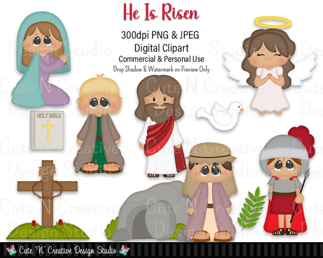 He is Risen Digital Clip Art Set ~ Graphics Kristi W Designs Personal ...