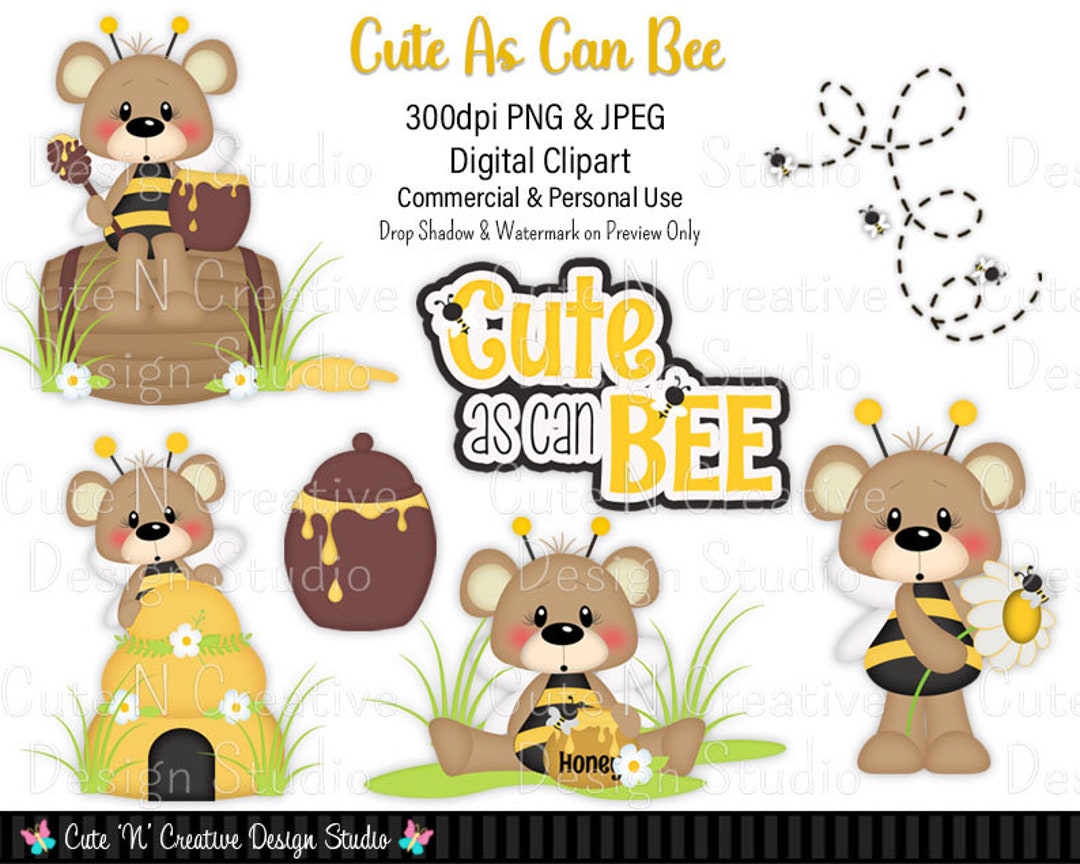 Cute as Can Bee Digital Clip Art Set ~ Graphics Kristi W Designs ...