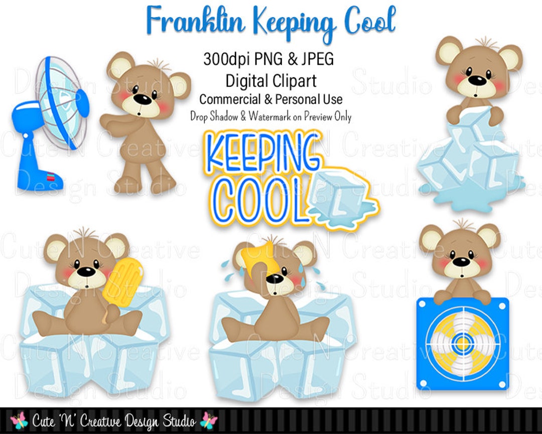 Franklin Keeping Cool Digital Clip Art Set ~ Graphics Kristi W Designs ...