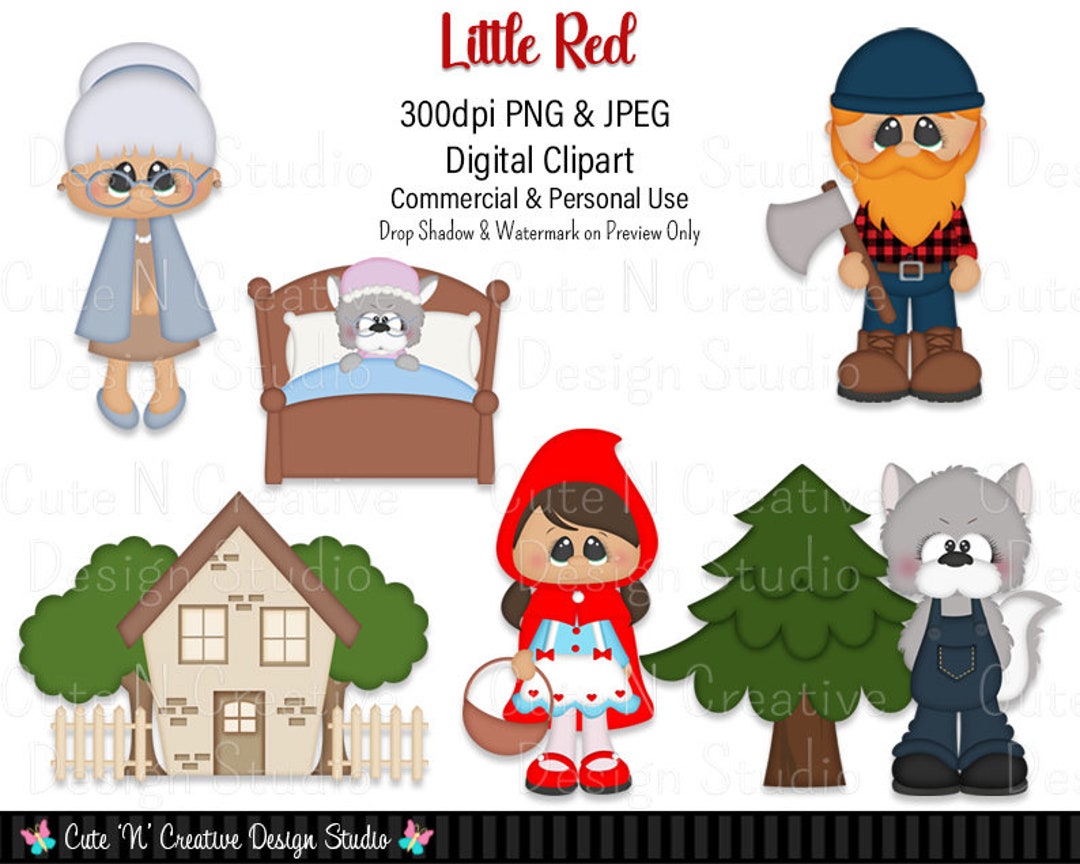 Little Red Digital Clip Art Set ~ Graphics Kristi W Designs Personal ...