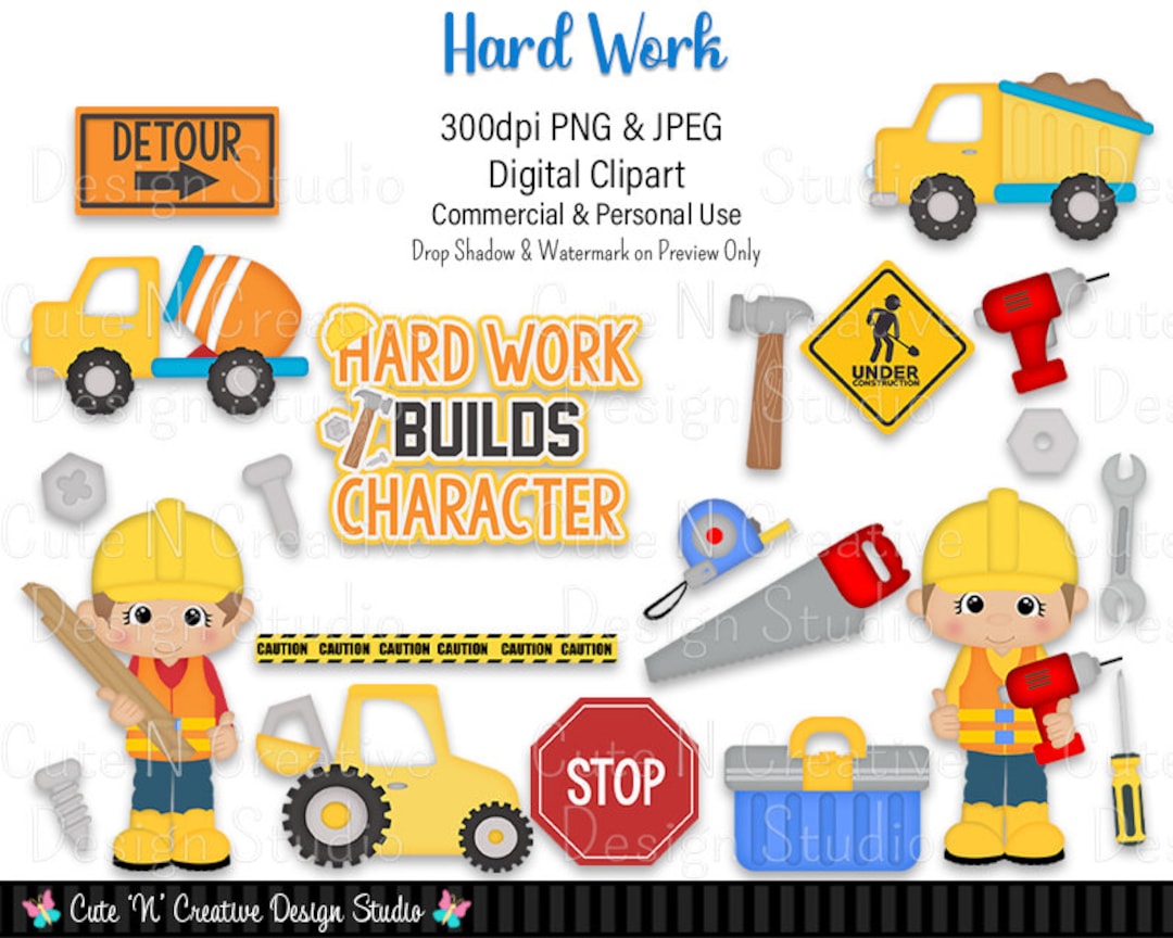 Hard Work Digital Clip Art Set ~ Graphics Kristi W Designs Personal ...