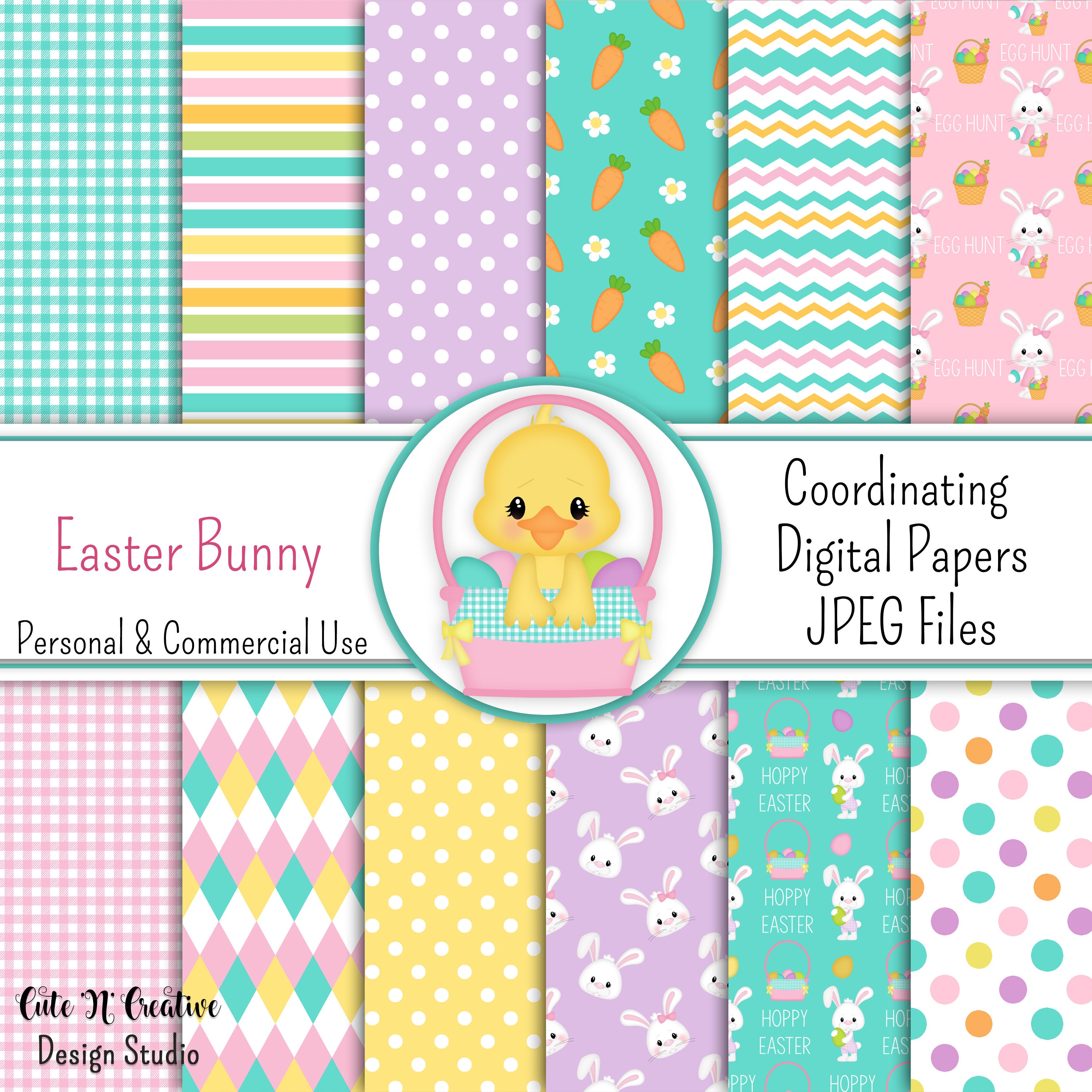 Easter Bunny Coordinating Digital Paper Pack ~ Graphics Kristi W ...